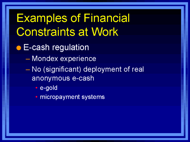 Examples of Financial Constraints at Work
